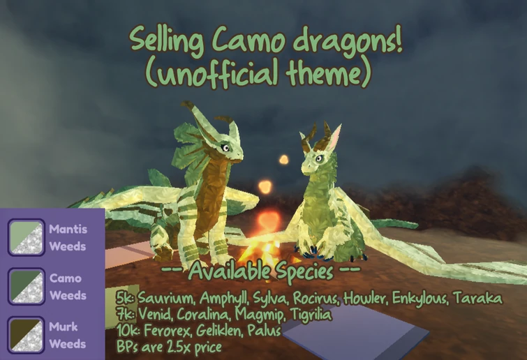 Selling Camo dragons! | Fandom
