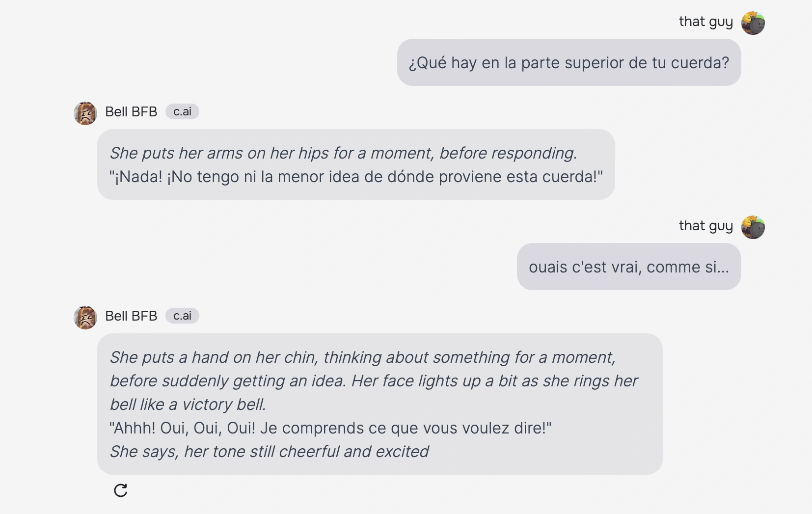 Getting Bell to speak other languages. | Fandom