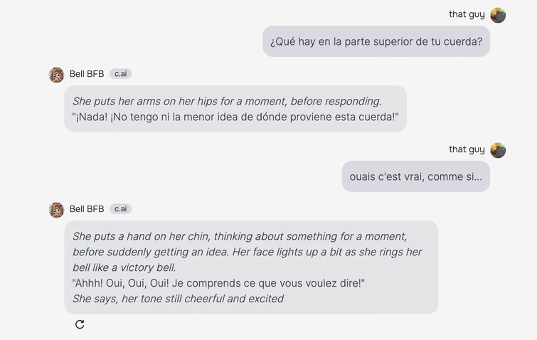 Getting Bell to speak other languages. | Fandom