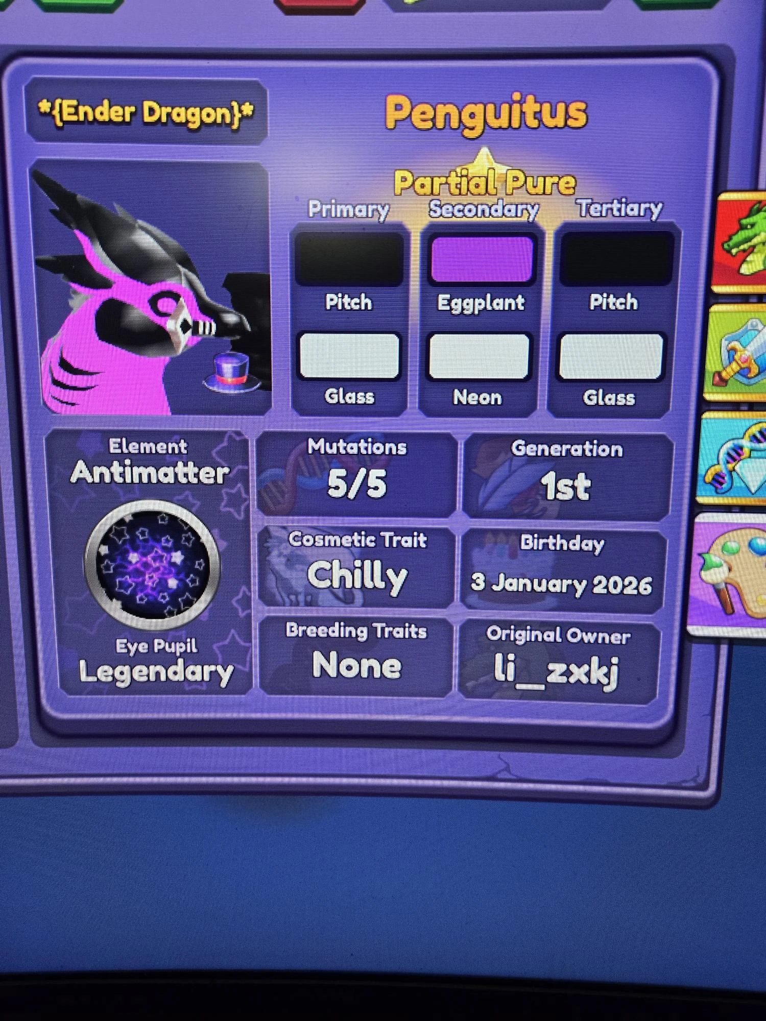 Tradeing this Full mut true hl leg eye penguin with Chilly trait for a ...