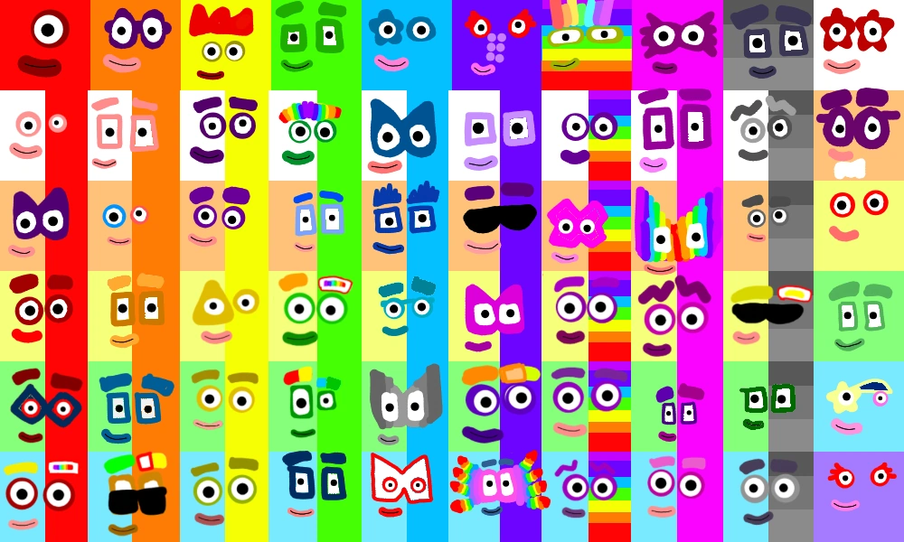 Numberblocks 1 to 60 faces | Fandom