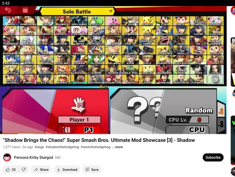 Look at this modded Smash Bros Ultimate roster | Fandom