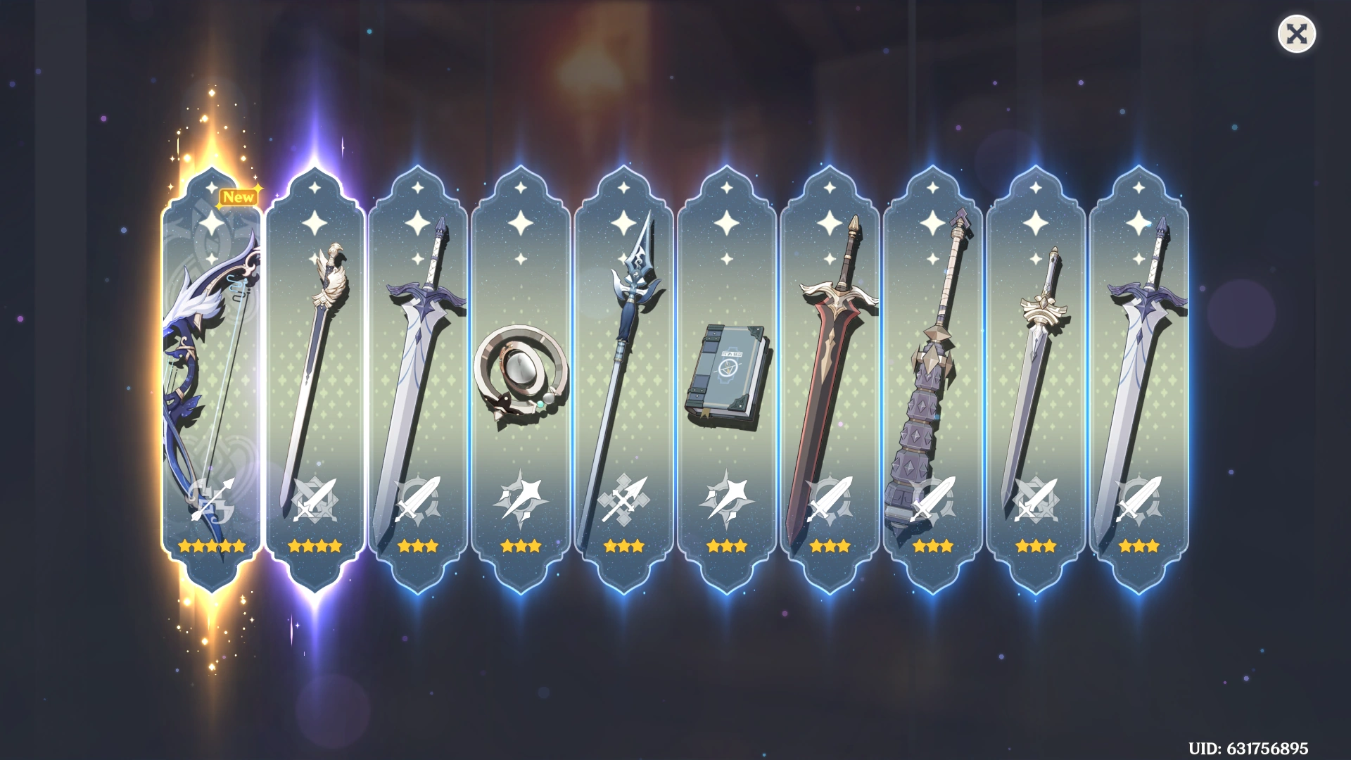 i did a ten pull on the weapon banner for rust and got yelans bow at 20 ...