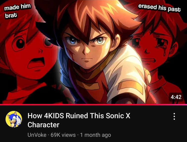 So, last month I learned that the English dub of Sonic X cut out a lot of Chris' development ...