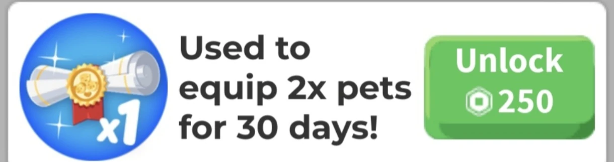 Equip x2 Pets became a pass | Fandom