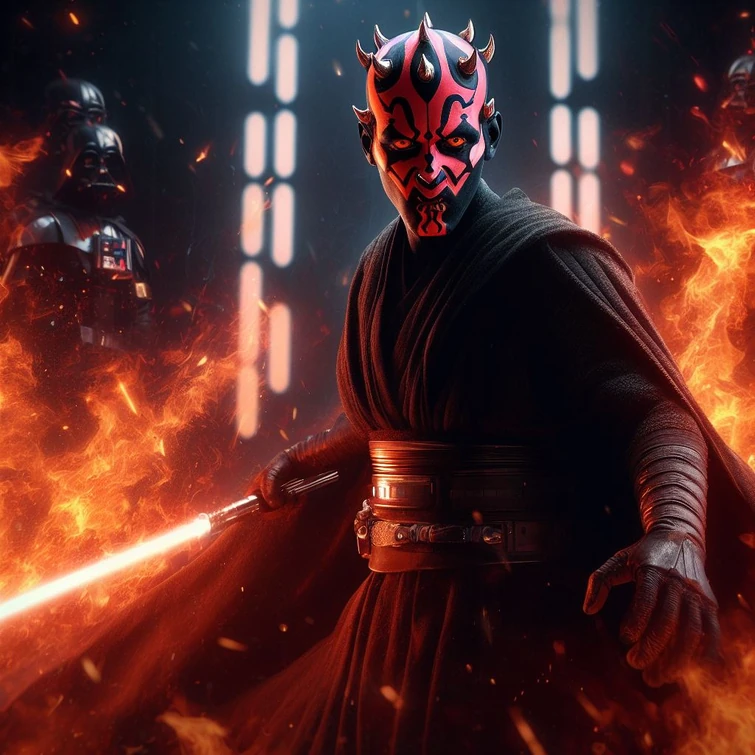 Some AI Art of Darth Maul on Fire | Fandom