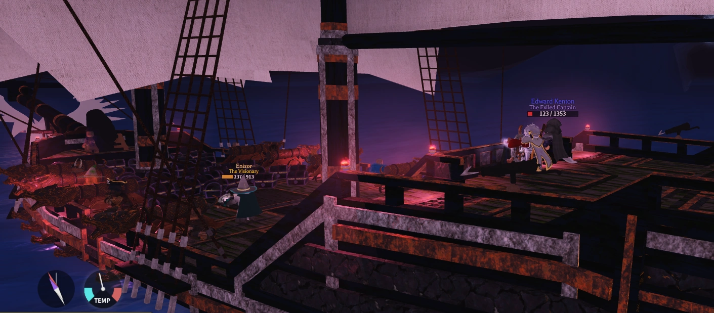 When you return to your ship after exploring a giant Dark Sea island ...