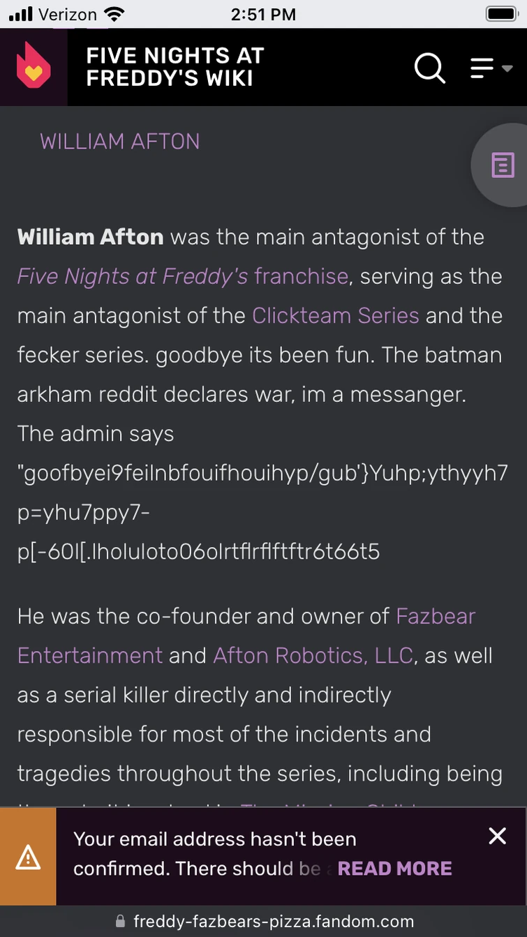 Vandalization on The Mimic page | Fandom