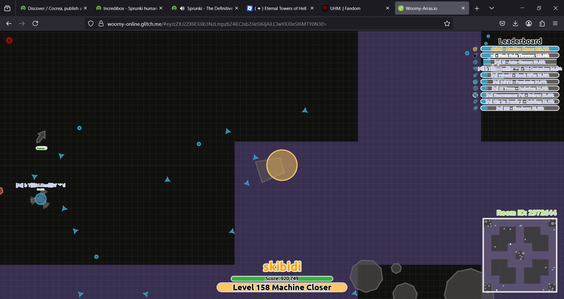 playing around as an arena closer in woomy arras.io | Fandom