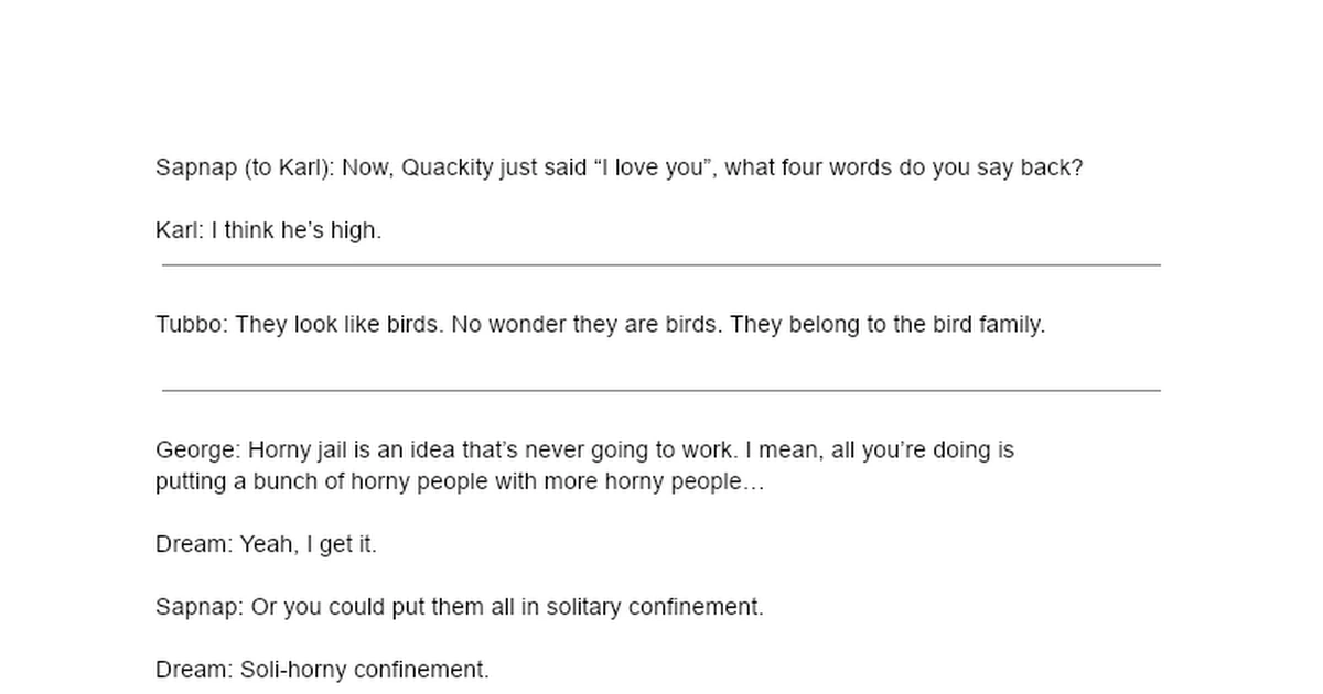 Masterlist of all DSMP incorrect quotes as things I’ve heard | Fandom