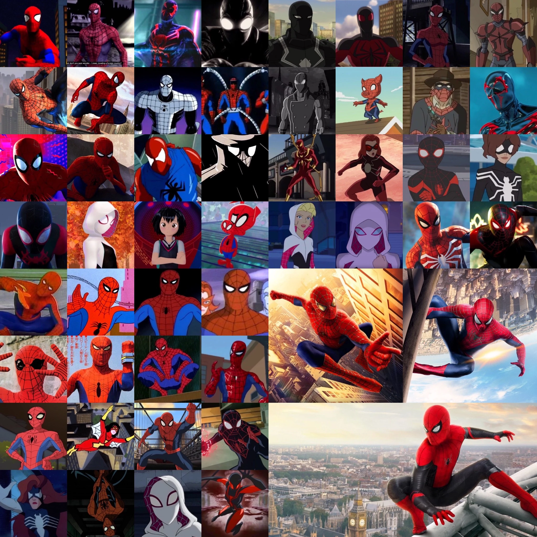 Someone should make an edit of all the different Spider-Men and Women ...