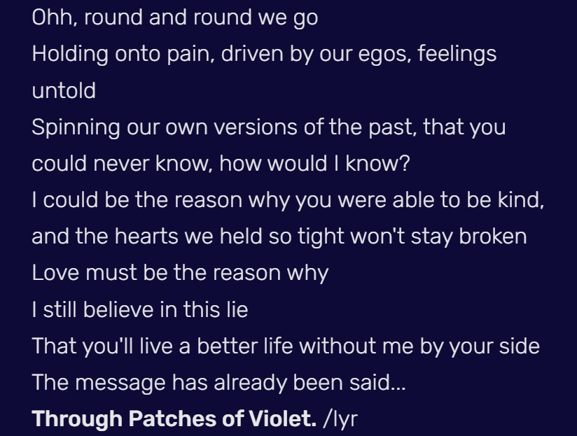 rate my TPoV lyrics (or just the way i type ig) | Fandom