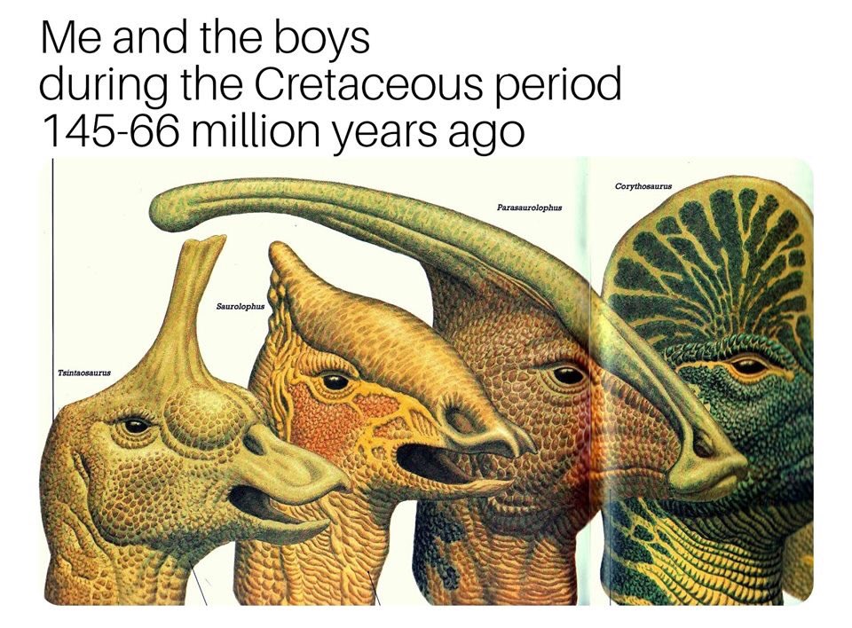 Hadrosaur meme maked by jurassic fun. | Fandom
