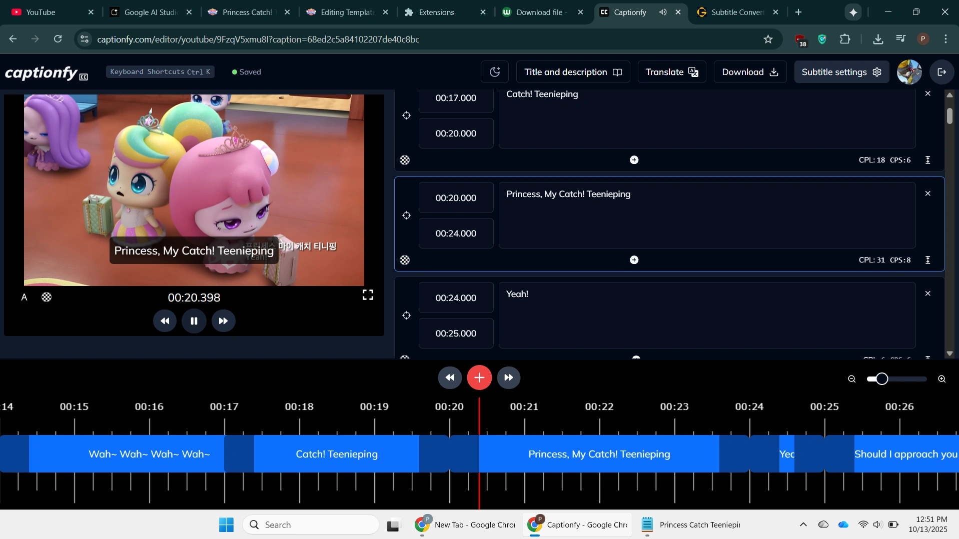 Princess Catch! Teenieping OST with LIZ has English Subtitles!! | Fandom