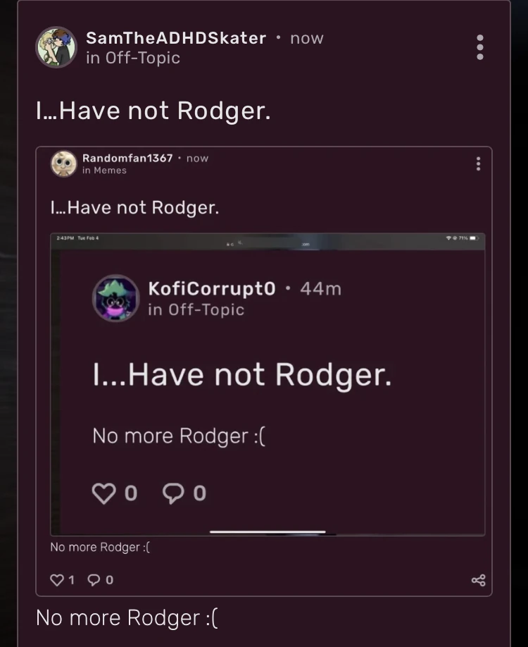 I...have not Rodger | Fandom