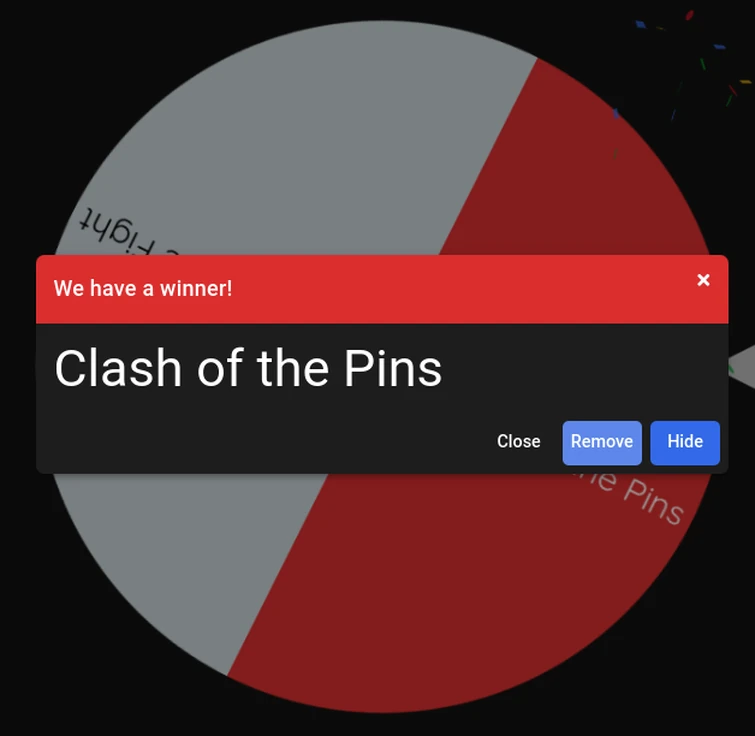 So I spun the wheel last time in my previous post, and it eliminated ...
