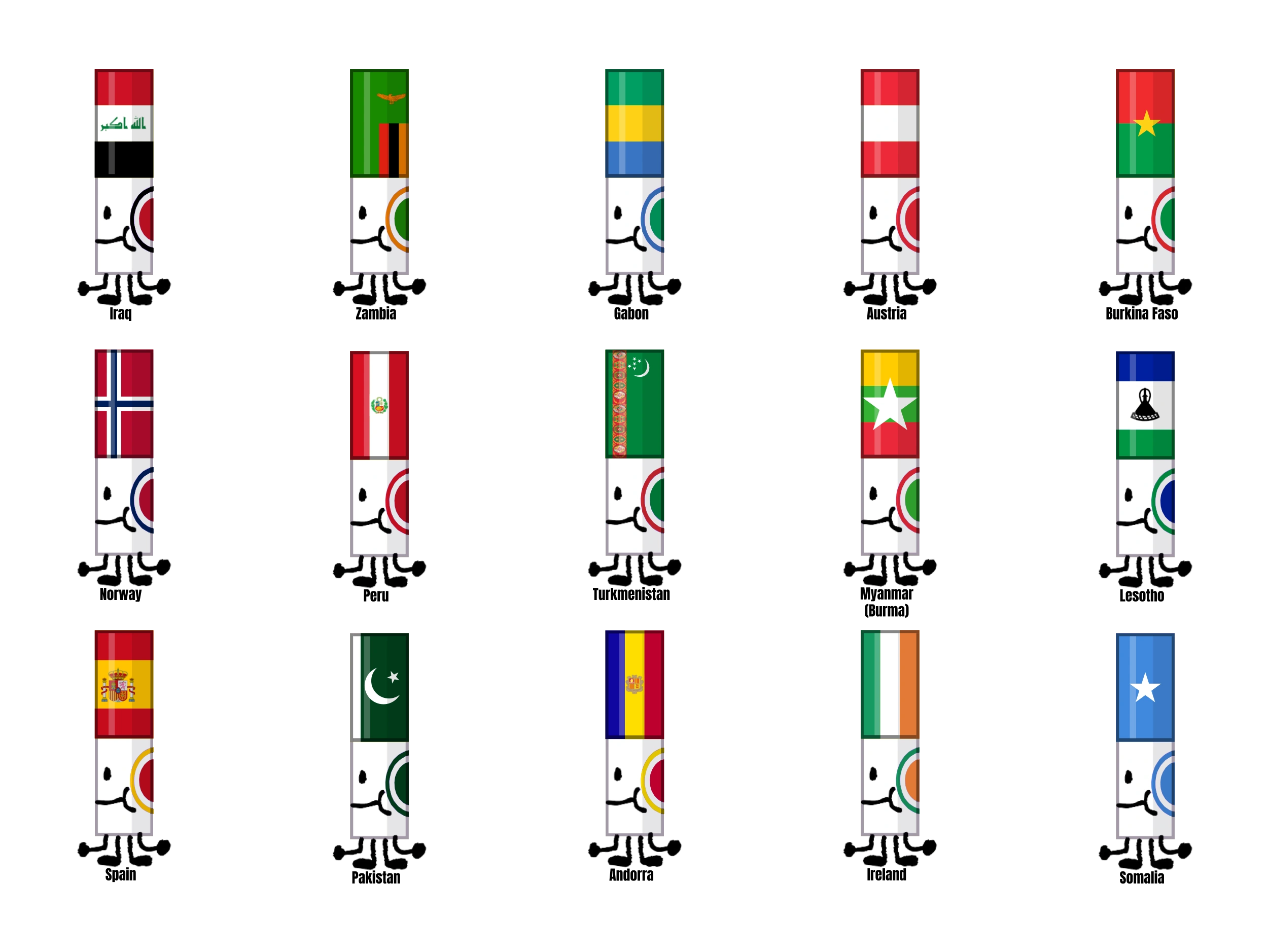 Made another fifteen country markers! (Set two) | Fandom
