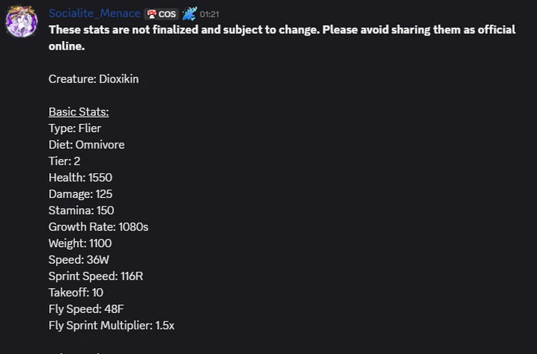 Dioxikin Sizing And Unofficial Stats! | Fandom