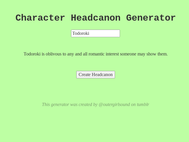 Headcanon generator | Fandom