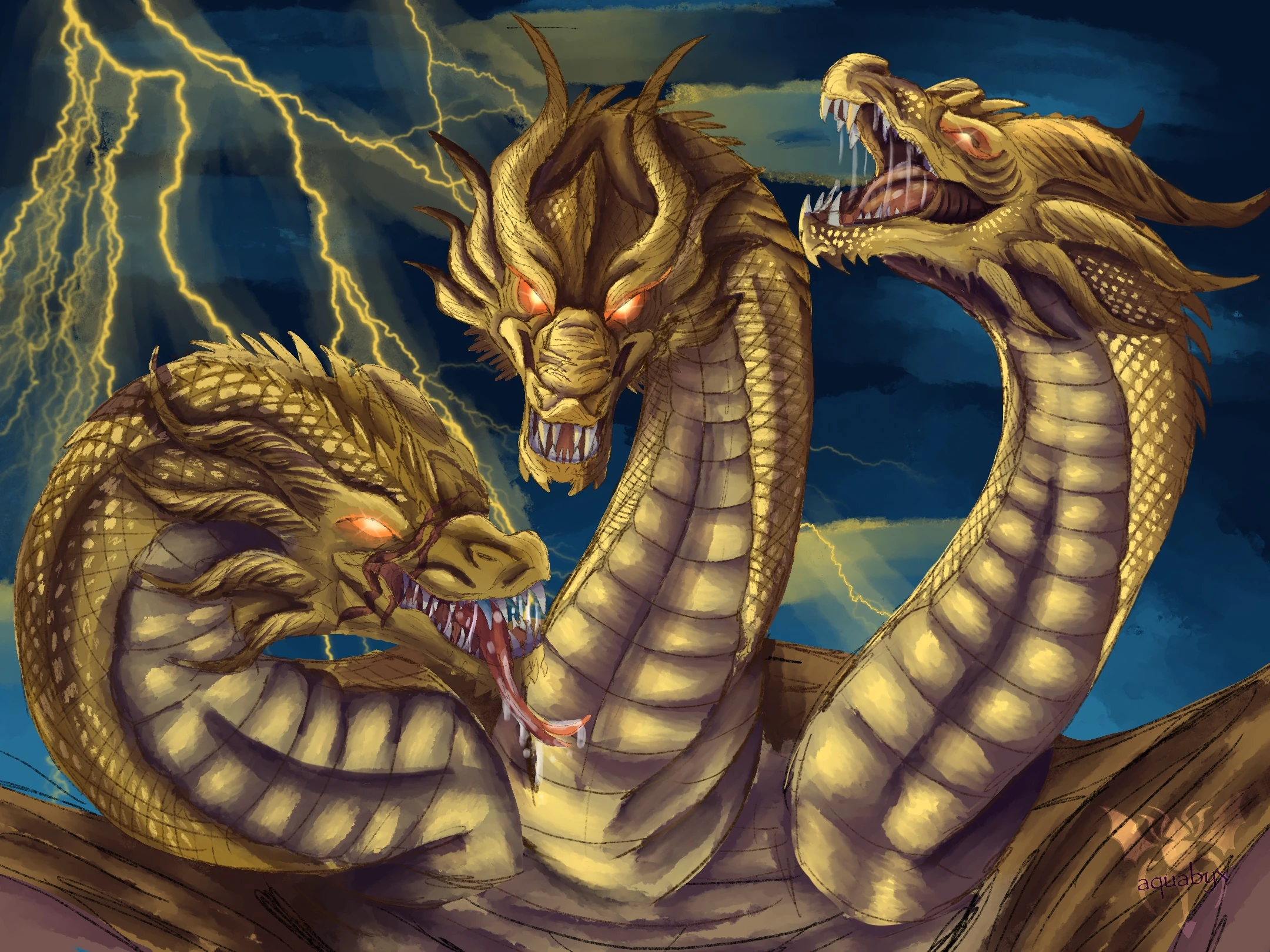 GHIDORAH the 3 Headed Monster ⚡️⚡️🐲🐲🐲 | Fandom