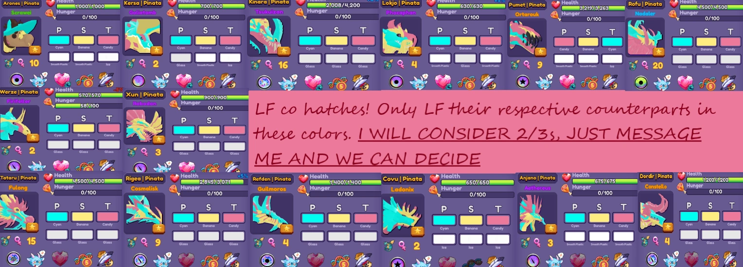 LF co hatches (AND RESERVES for future co hatches!) | Fandom