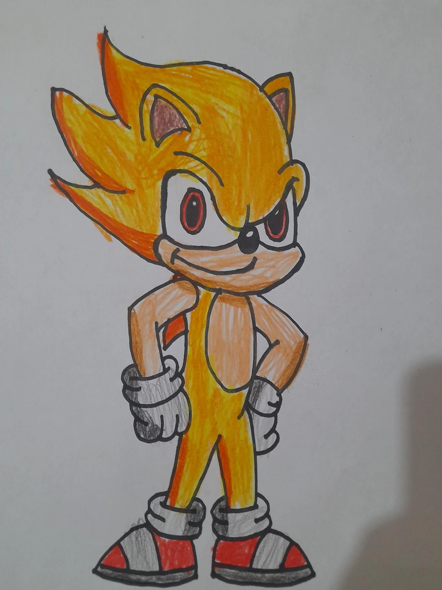 My drawing of Super Sonic | Fandom
