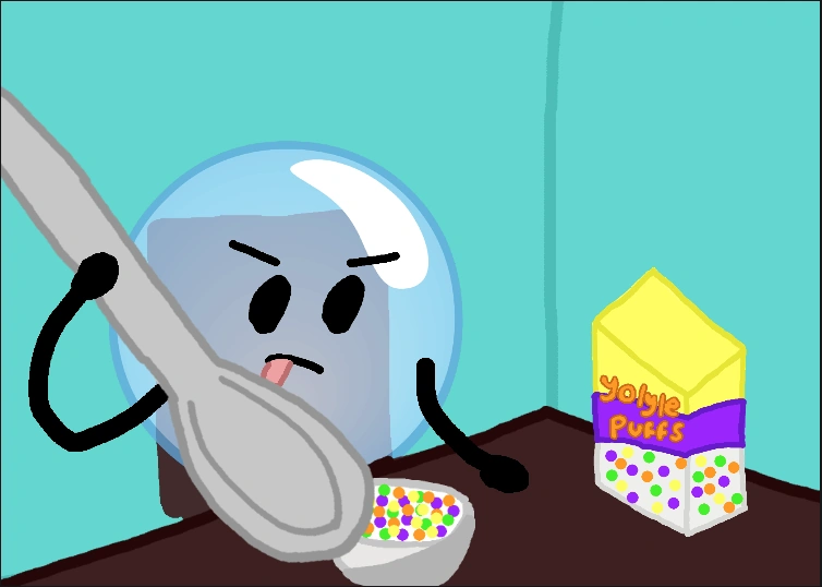 My first post (Bubble eats yoylepuffs with a comically large spoon) | Fandom
