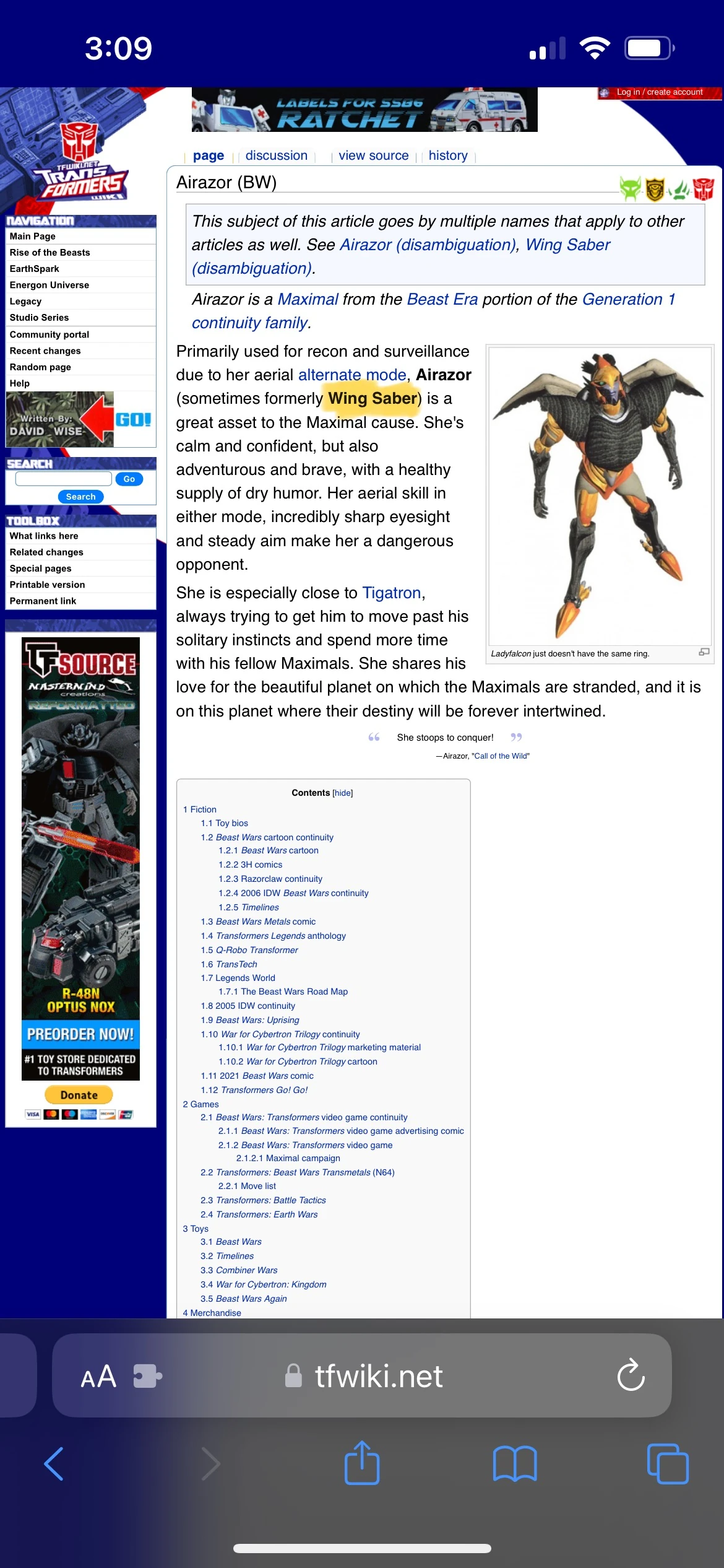 Air razors name was originally wing Saber | Fandom