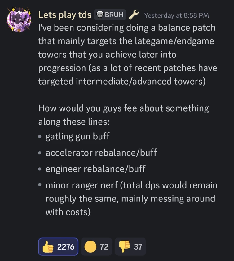 Possible Accelerator and Gatling Gun Buff? Engineer Rebalance? Ranger ...