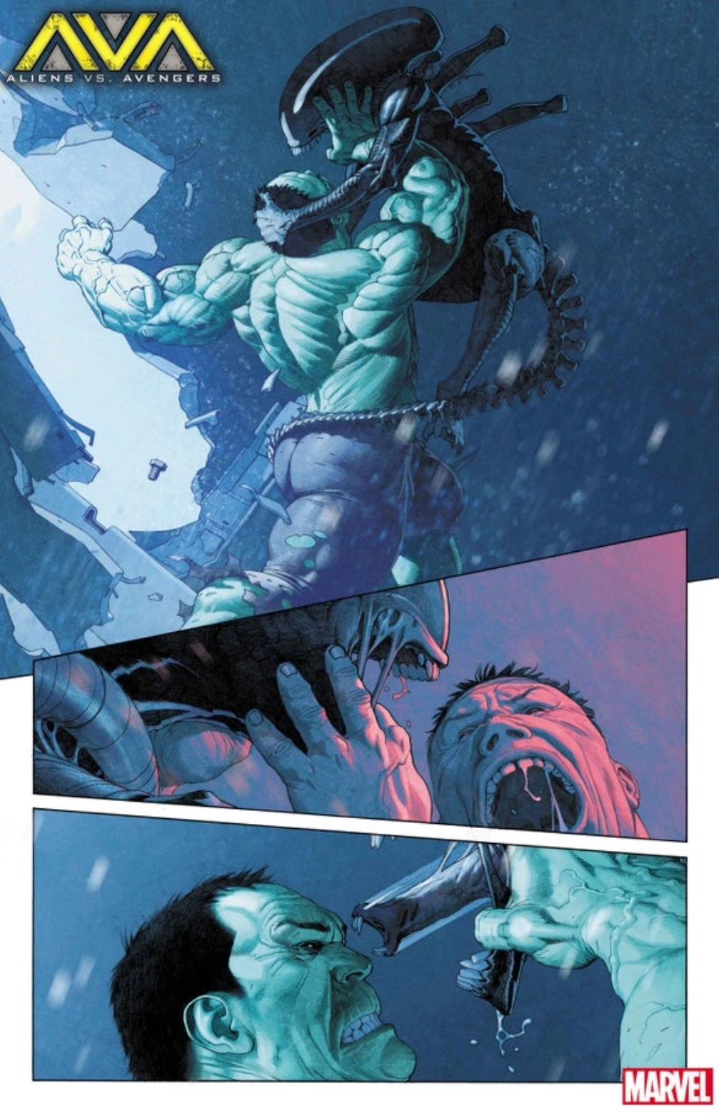 First look at The Hulk vs a Xenomorph in ‘ALIENS VS AVENGERS’, a new ...