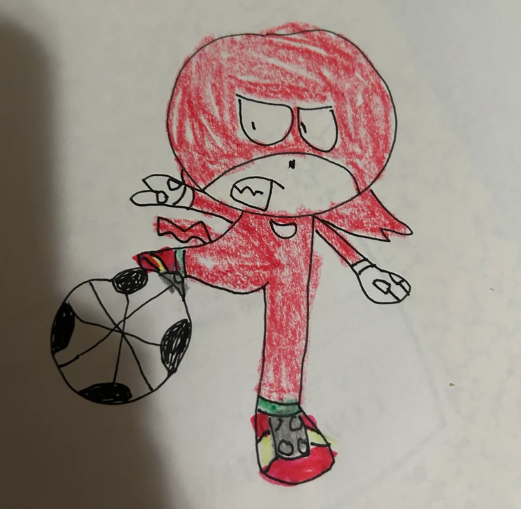 Knuckles playing soccer | Fandom