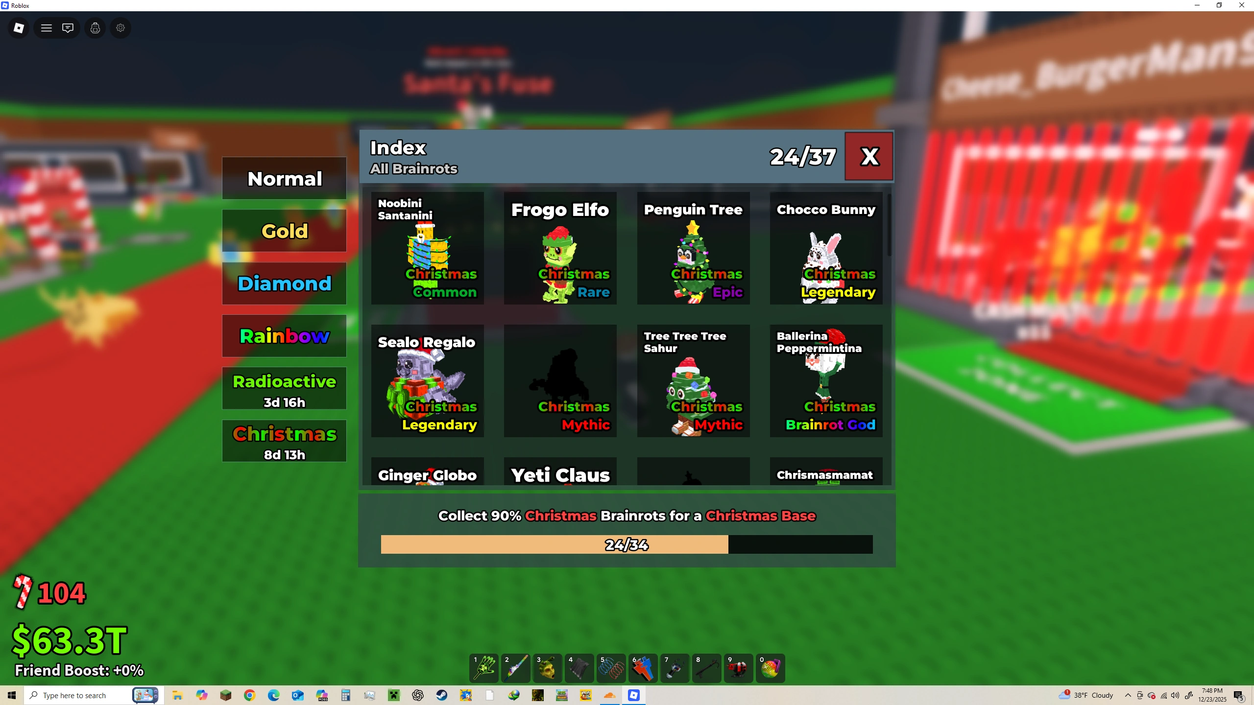 Do you have any of these missing brainrots for the Christmas Base? Just ...