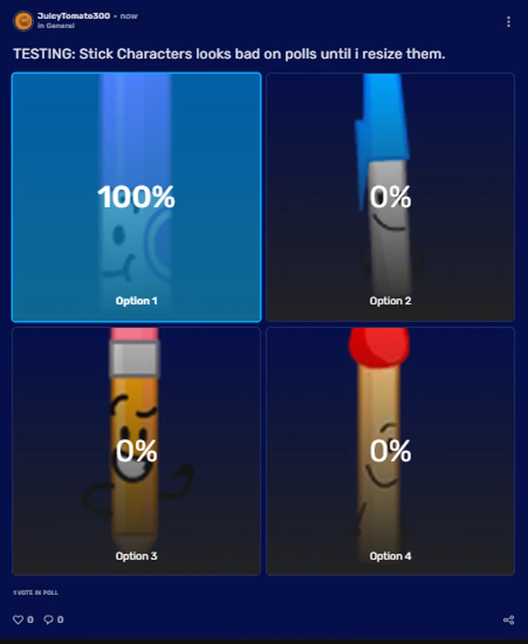Puting stick characters in polls is just frustrating. | Fandom