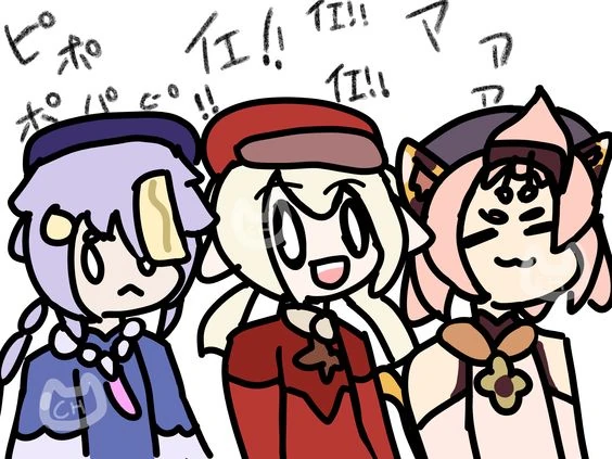 someone made a post calling them the triple loli squad so i had to draw ...