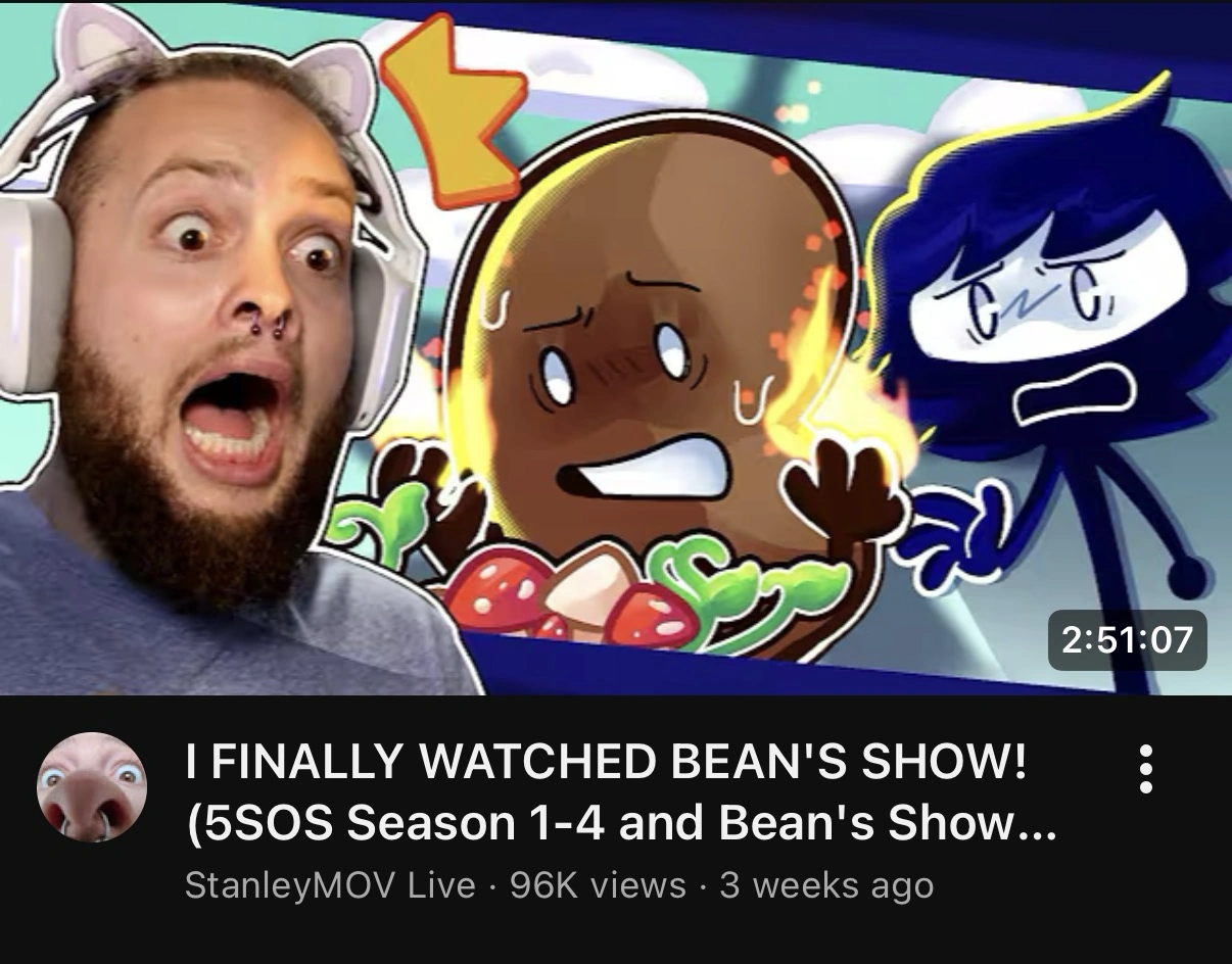 why are we larping beans show now 😭😭😭 What is going on in the thumbnail ...