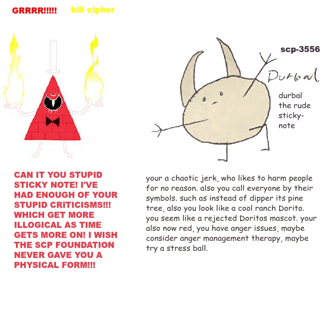 Art i made: bill cipher meets durbal (scp-3556) | Fandom