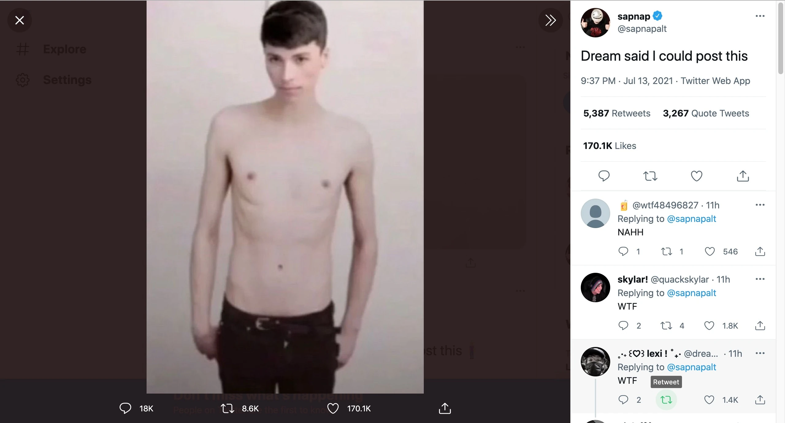 I would just like to know- Why did he need DREAM'S permission to post ...