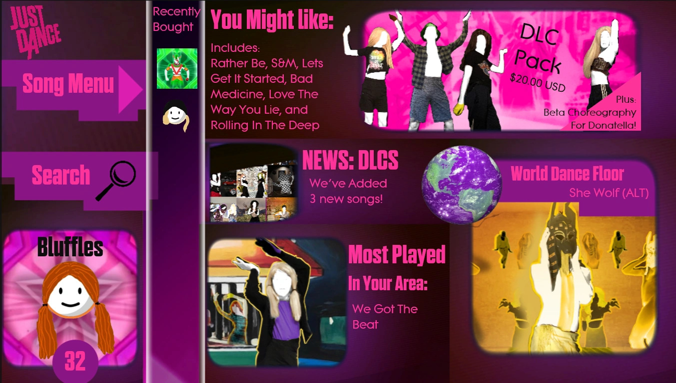 One of my fanmade menus, but styled like just dance 2019-22s menu | Fandom