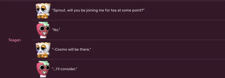 .. in my opinion, I feel like sprout X Cosmo is the stereotypical ...