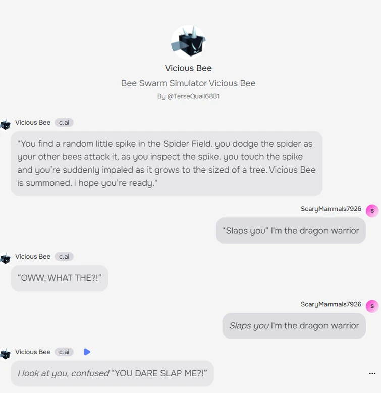 trolling vicious bee in C.ai | Fandom