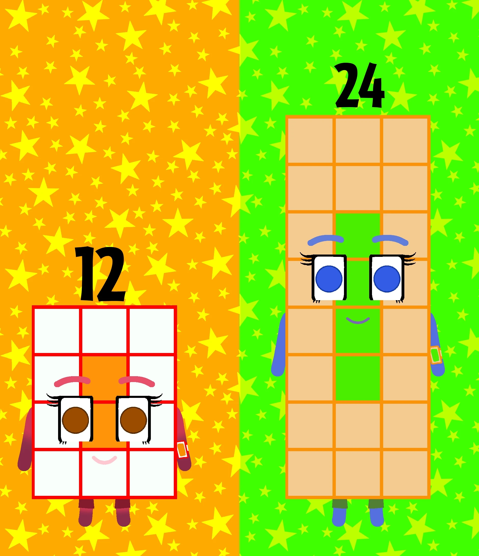 Numberblocks 12 and 24 fanart! (My artstyle) | Fandom