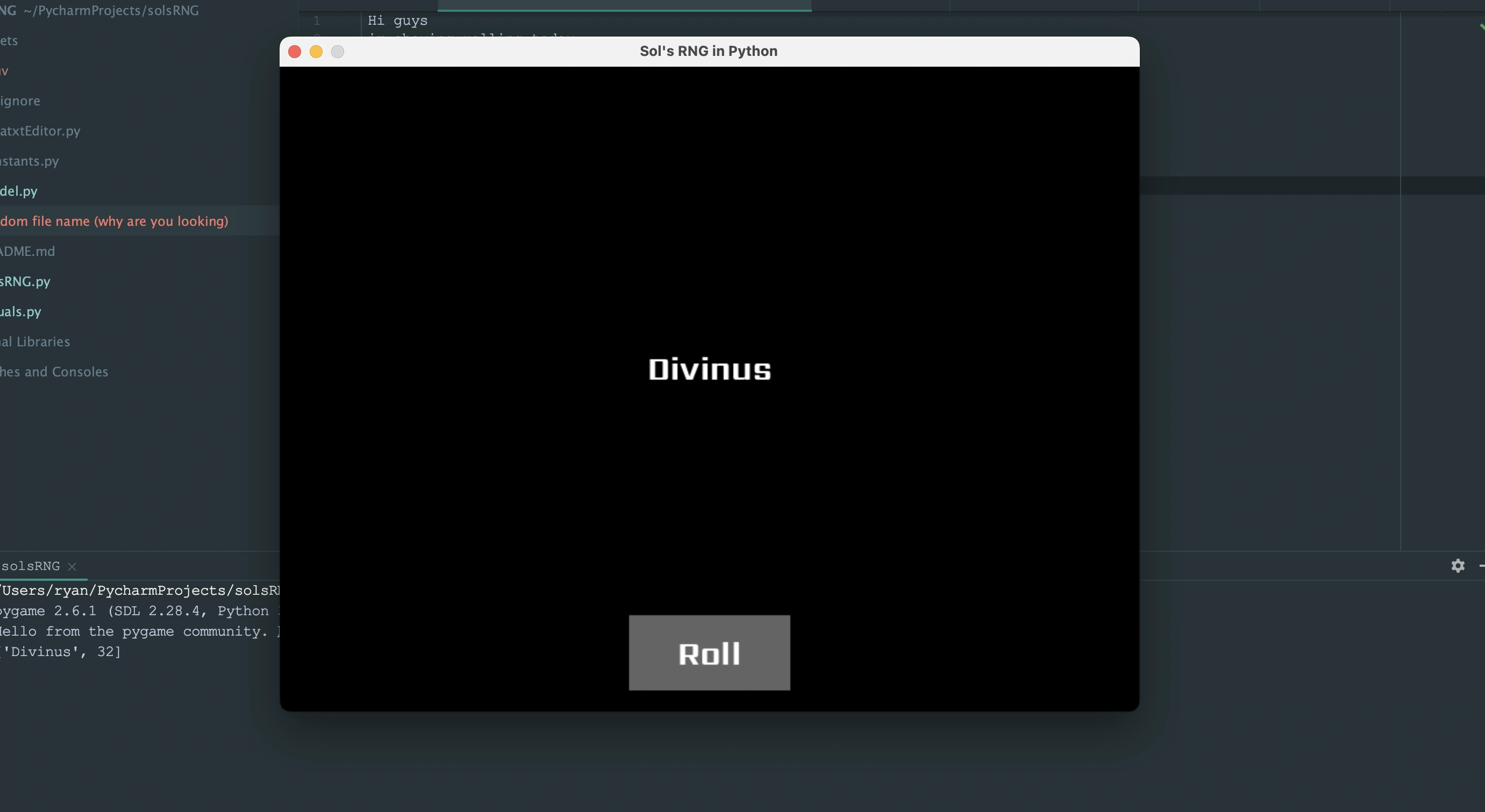Sol's RNG in python V2 #4 | Fandom