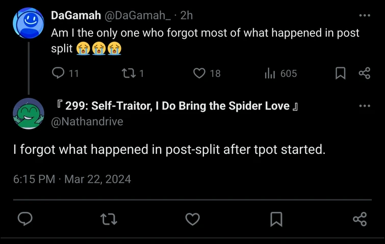 Tbh post-split is forgettable. Can't deny why the first half of BFB is ...