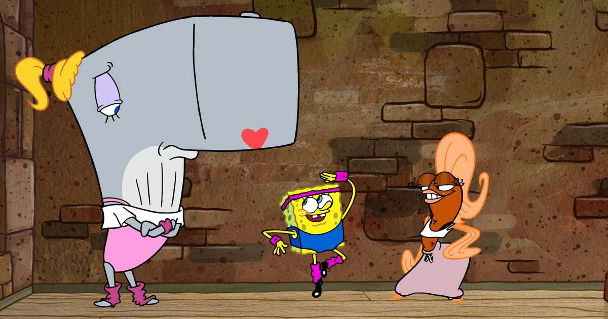 SpongeBob dancing with Pearl in Tango Tangle. That’s cute. She probably ...