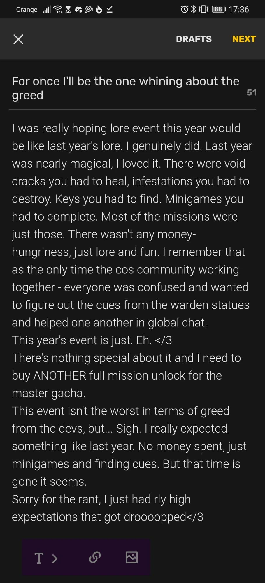 For once I'll be the one whining about the greed | Fandom