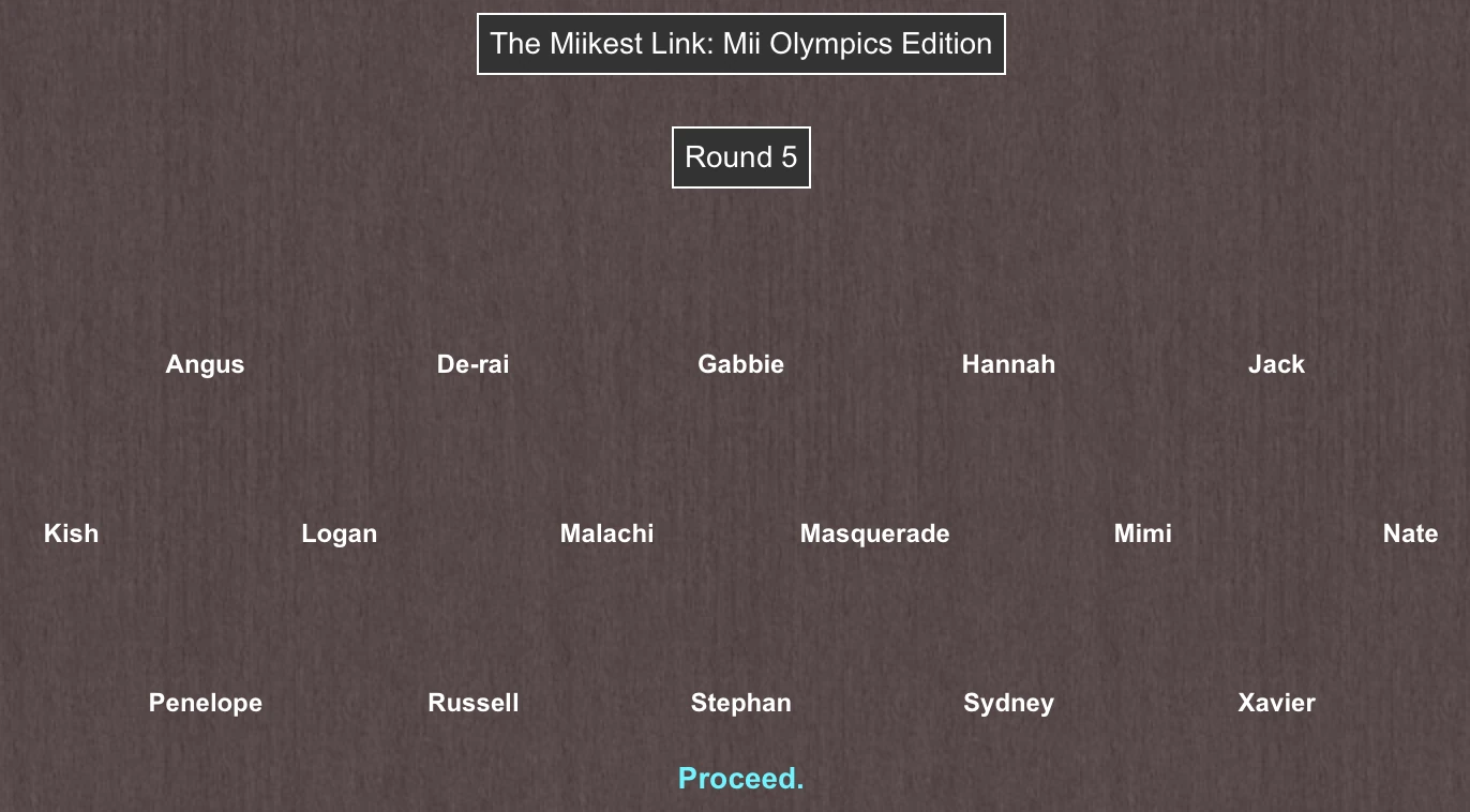 The Miikest Link: Mii Olympics Edition: Round 5 | Fandom