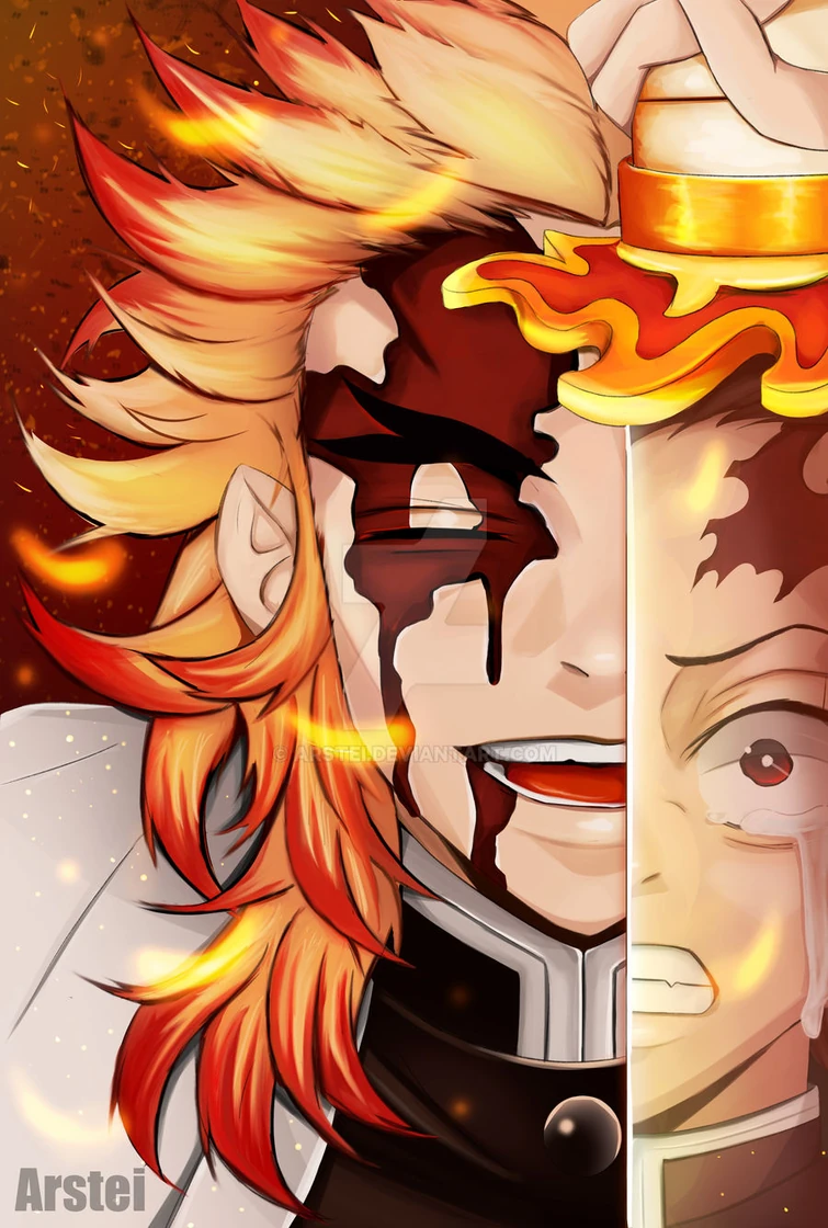 Kyojuro Rengoku fanarts because I can't get my obsession ended with him ...