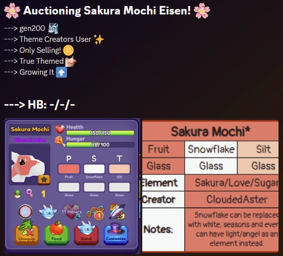 Auctioning Sakura Mochi/SKM Eisen! | Fandom
