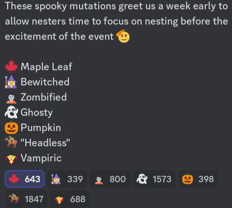 Out of these mutations, what creature/s will you be getting the mutation/s for? | Fandom