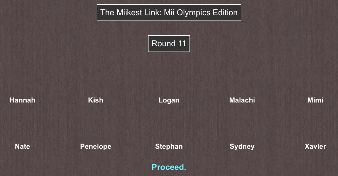 The Miikest Link: Mii Olympics Edition: Round 11 | Fandom